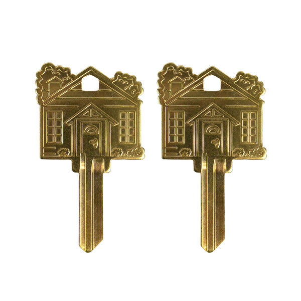 Brass House Key Blank - 2 Pack - Key Shapes™ | THINGAMABOBS – THINGAMABOBS